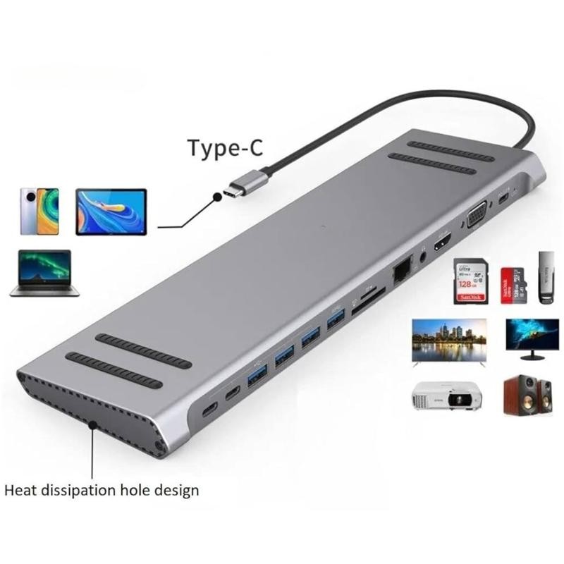 Station d accueil Hub Multifonction 14-en-1 USB Type-C
