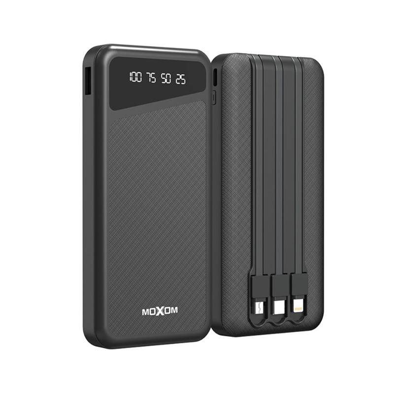 Power Bank Moxom MXPB49 10000mAh - Écran LCD - multiple ports et cables