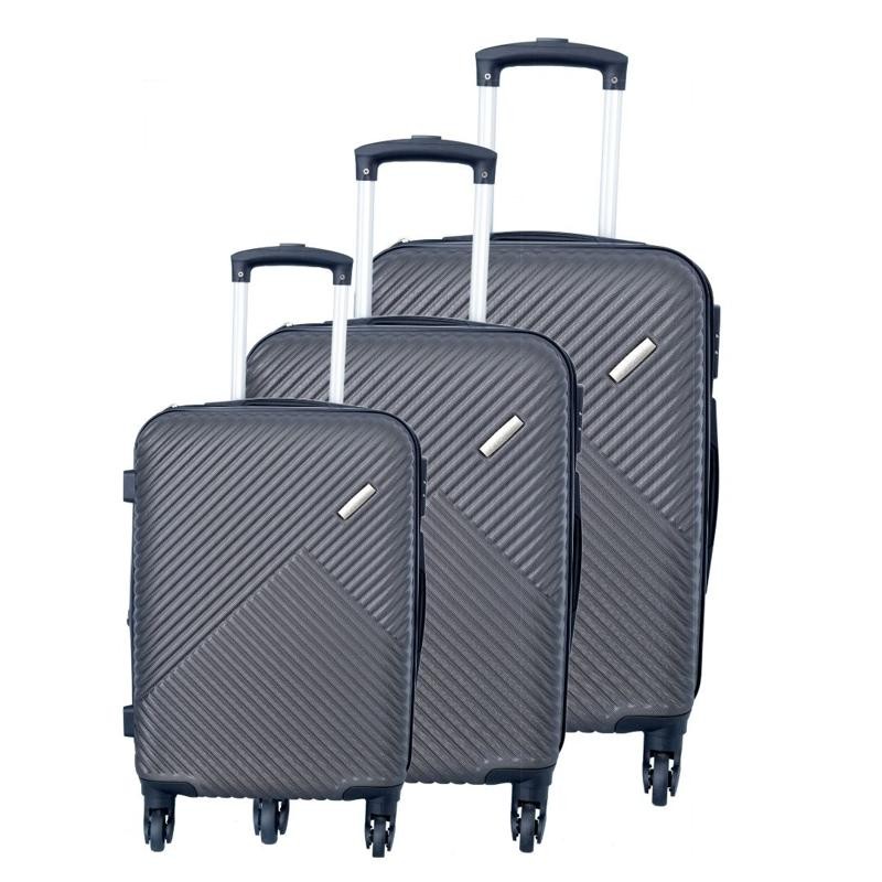 Ensemble de Valises Diagonales Gris Anthracite - Voyagez avec Style