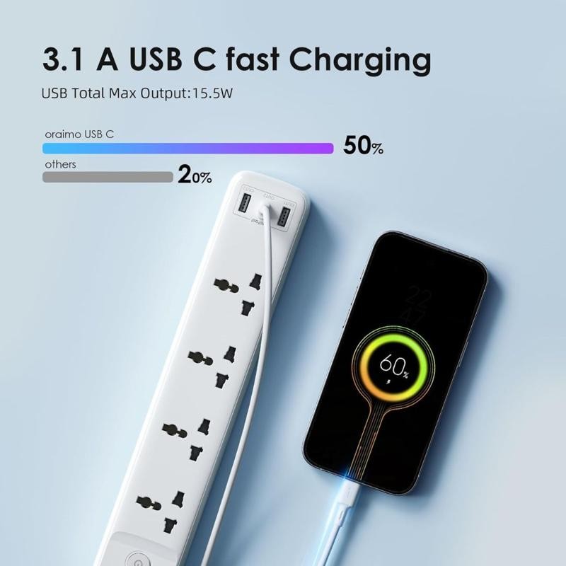 Oraimo PowerHub2 Extension OWS-E351 - Polyvalence à Portée de Main