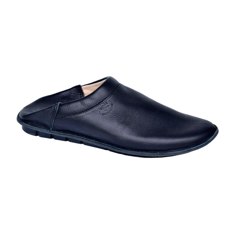 Babouche Homme Orthopédique Cuir Noir