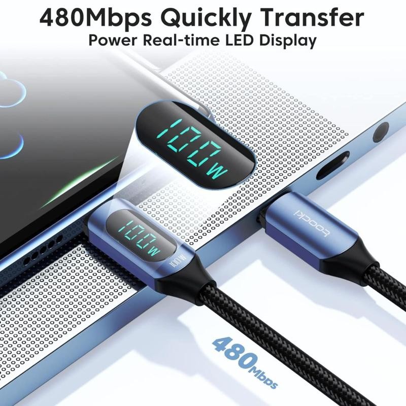 Câble USB C de Charge Rapide 100W avec Écran LED - Charge Ultra Rapide
