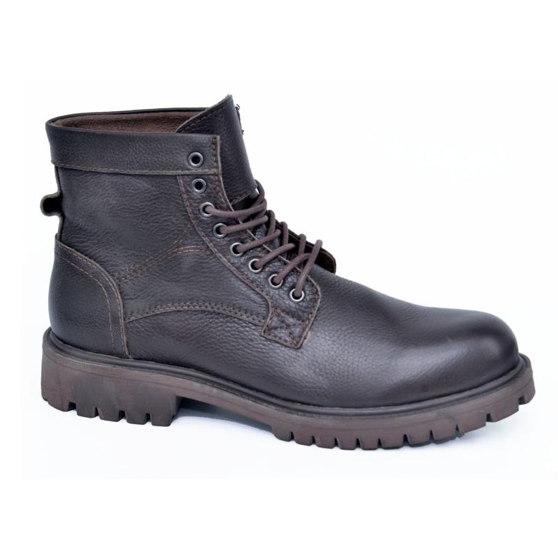 Bottines homme en cuir véritable, look robuste