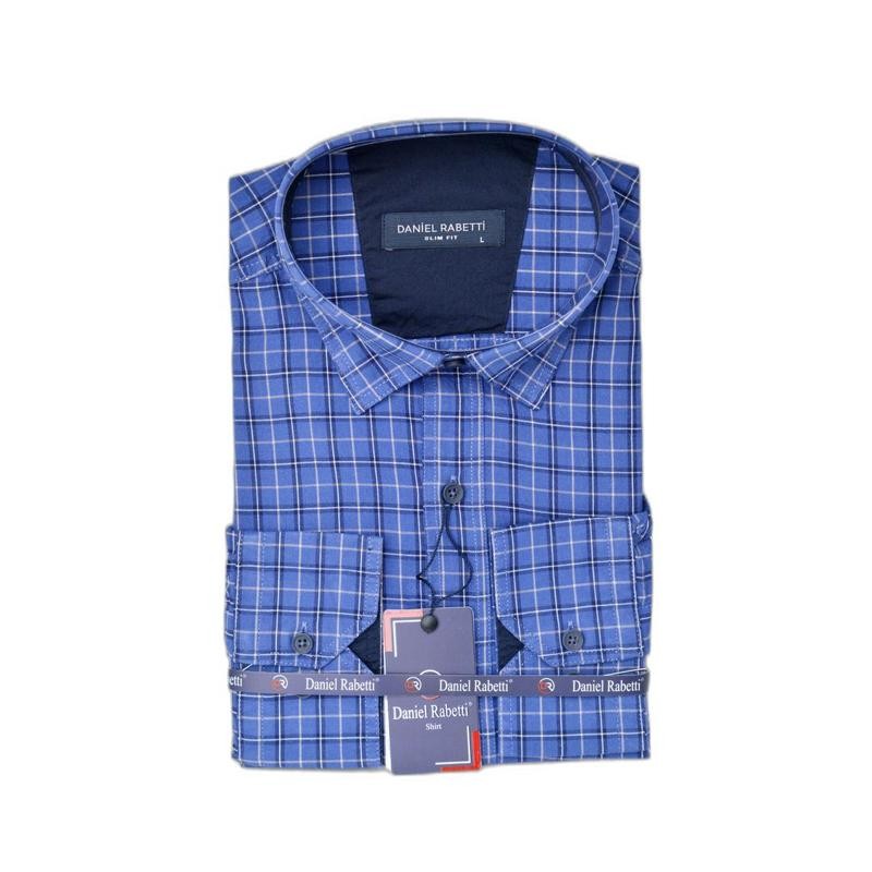 Chemise homme à carreaux bleus - Élégance et modernité