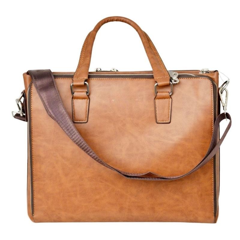 Sac Professionnel Élégant en Cuir Marron Clair - Dakar Sénégal