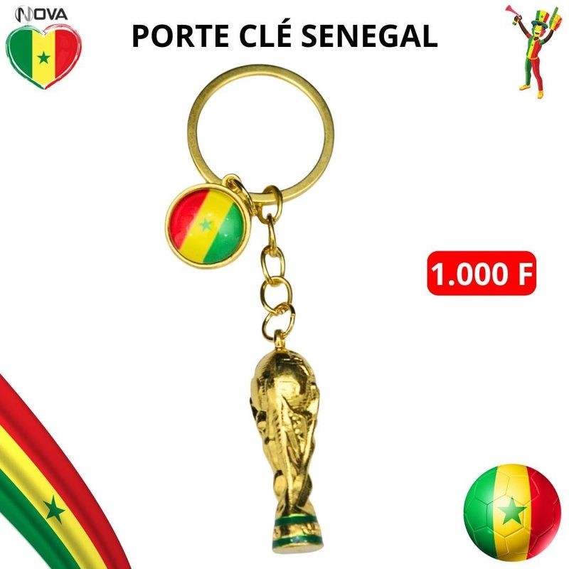 Porte-clé Sénégal Trophée Doré | Livraison Dakar